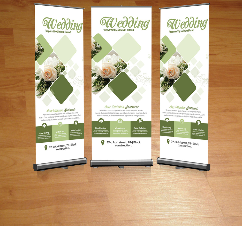 Wedding Services Roll Up Banners, a Presentation Template by Psd Templates