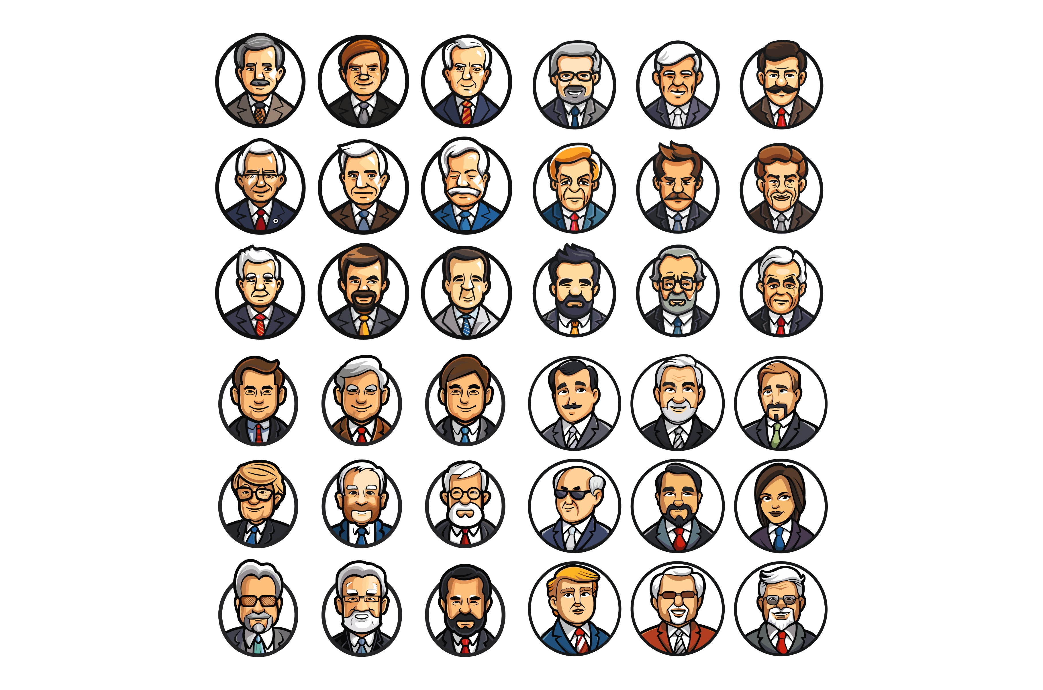 Politicians avatars cartoon vector, a Person Illustration by Onyx