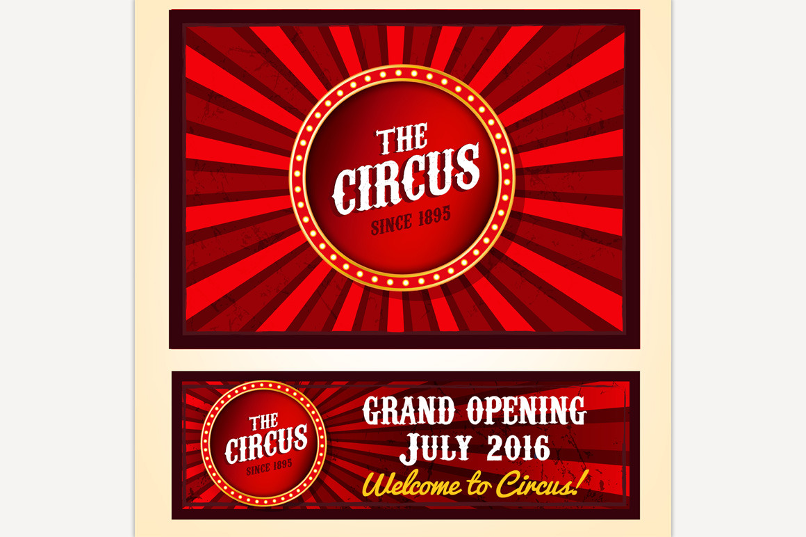Vector Circus Banners, a Decorative Illustration by Anna's Shop