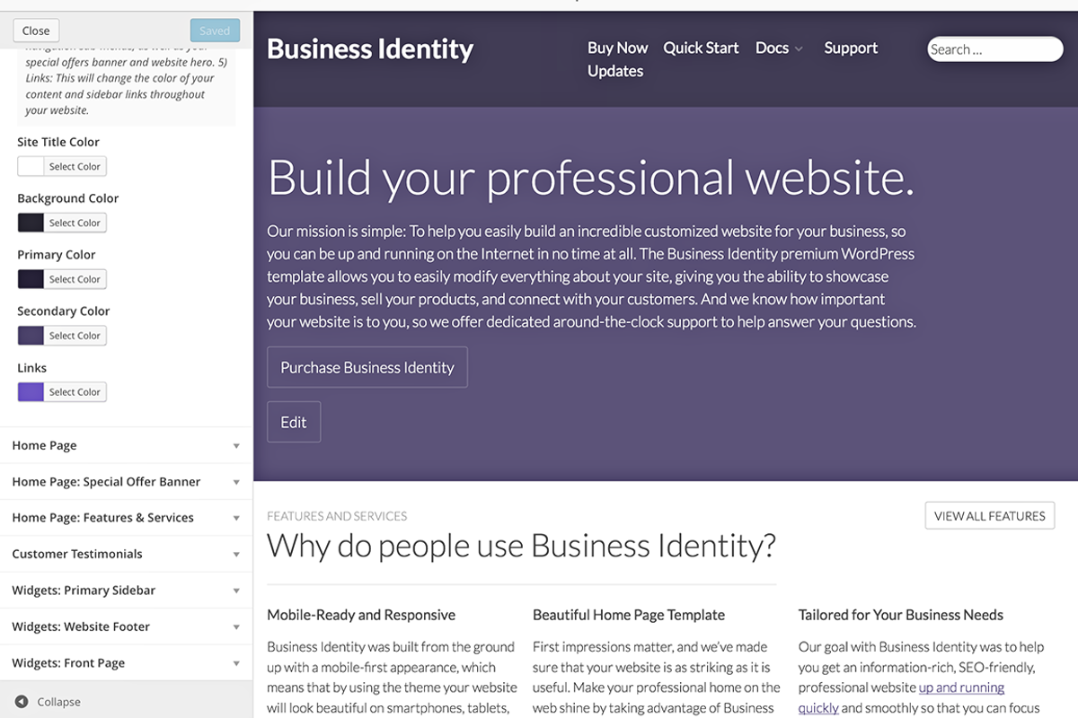 Business Identity WordPress Theme, a WordPress Template by We Cobble