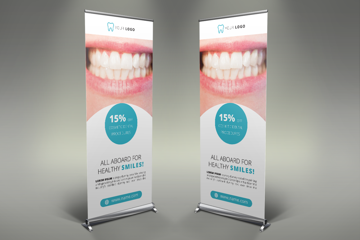 Dental Care Roll Up Banner, a Presentation Template by UNIK Agency