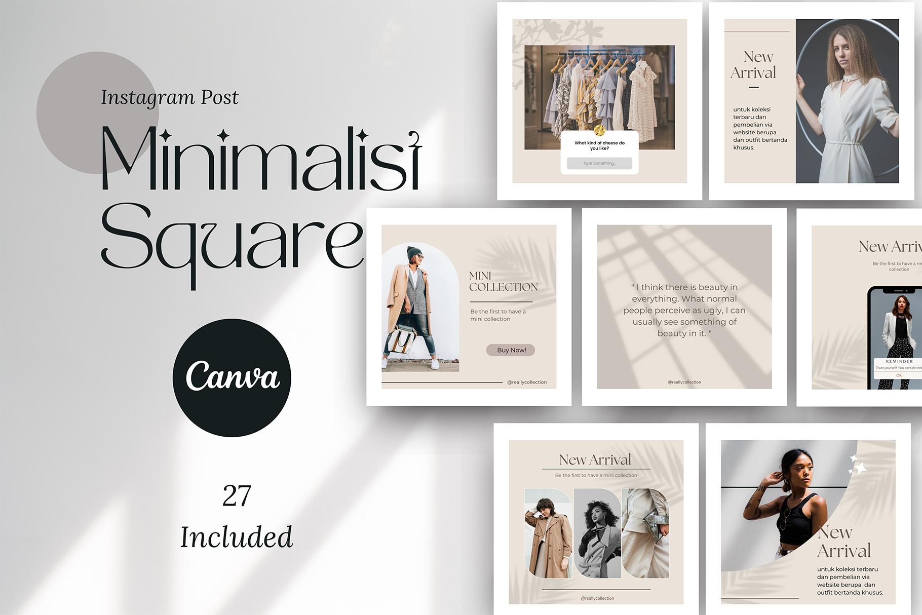 Instagram Minimalist Square Canva, a Social Media Template by Authentic ...