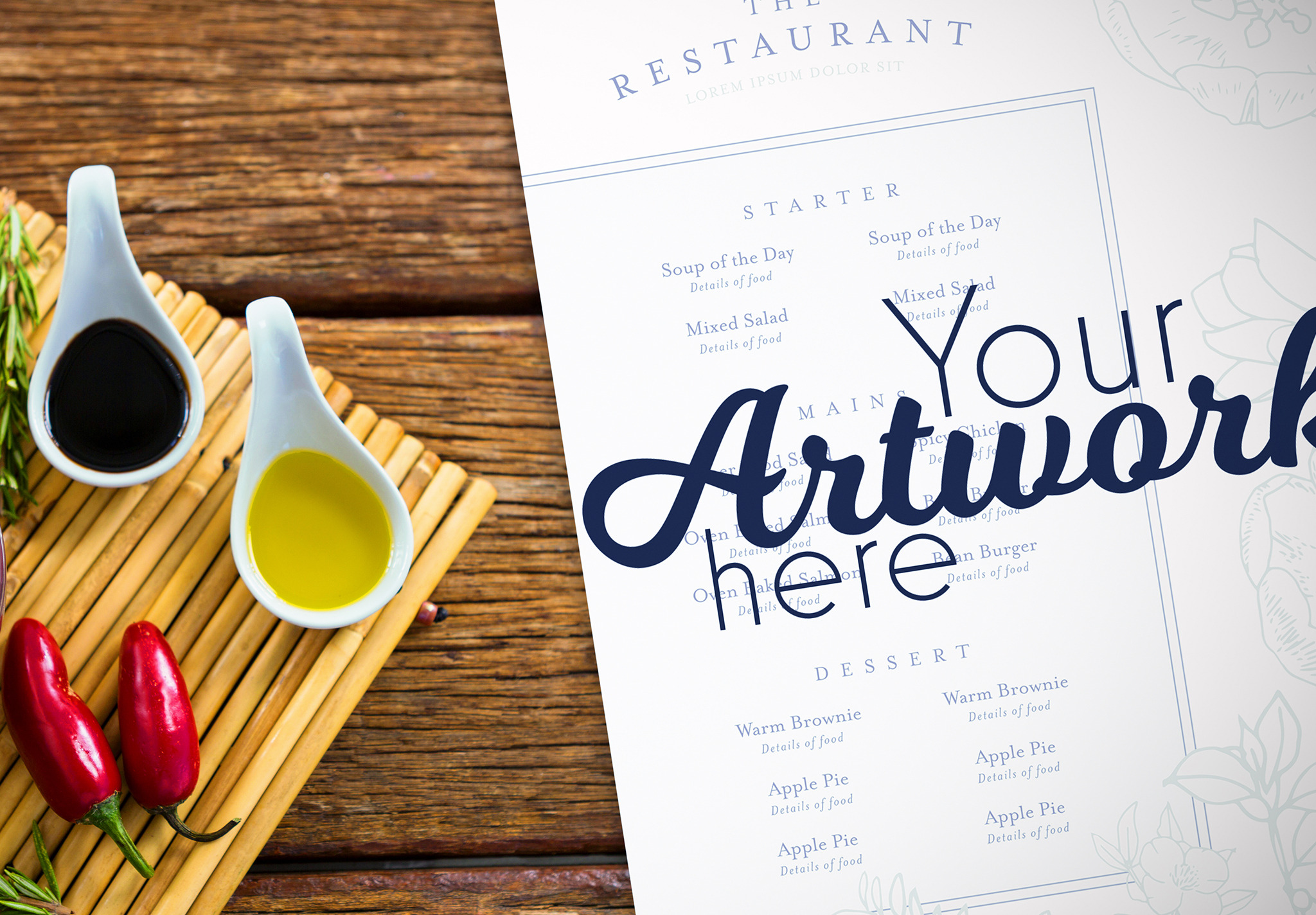 Restaurant Menu Mockup, a Poster Template by wavebreak