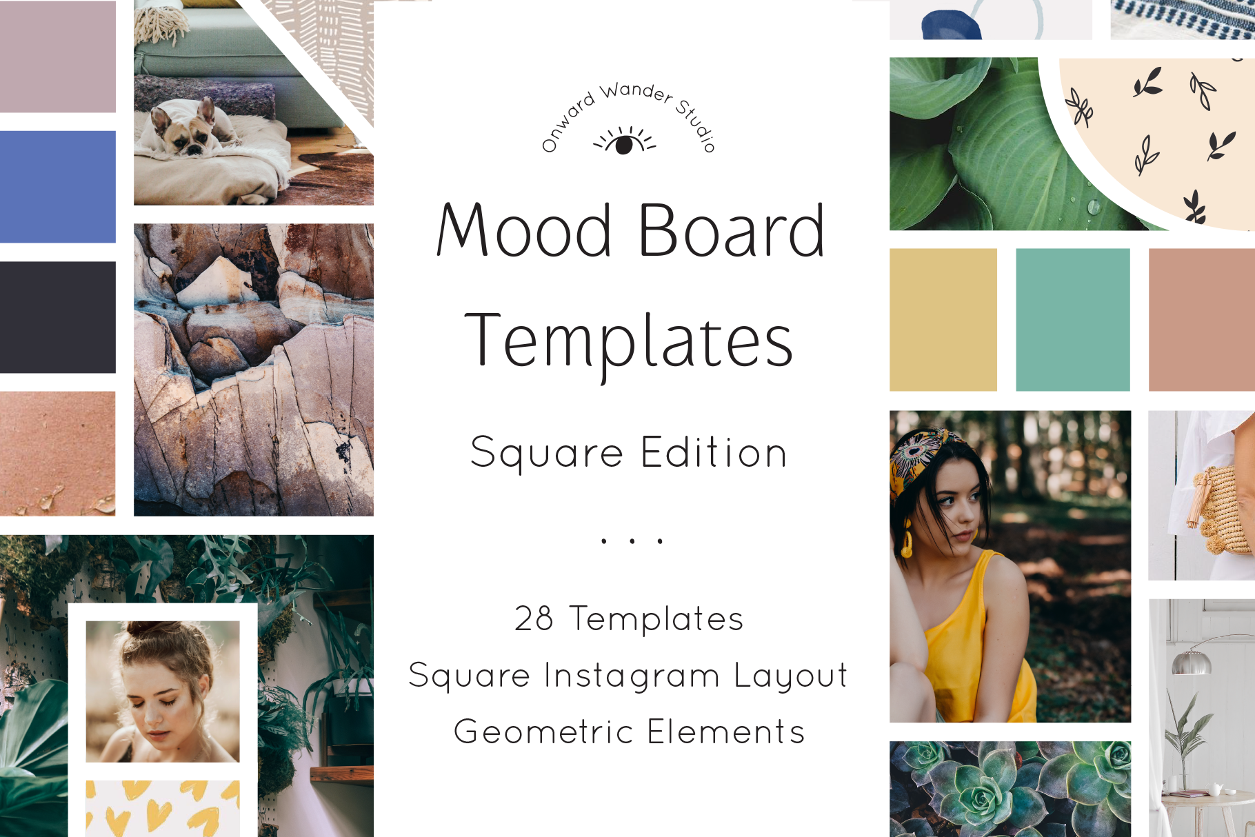 Mood Board Template Square Format, a Product Mockup by Onward Wander Studio