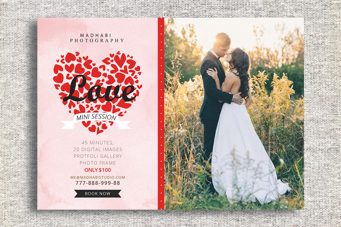 Valentine Mini Sessions Template, a Flyer Template by Madhabi Studio