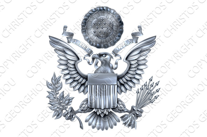Great Seal of the United States Silver, an Illustration by Christos ...