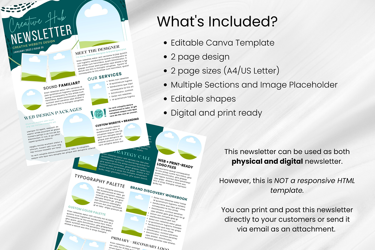 Editable Canva Newsletter Template