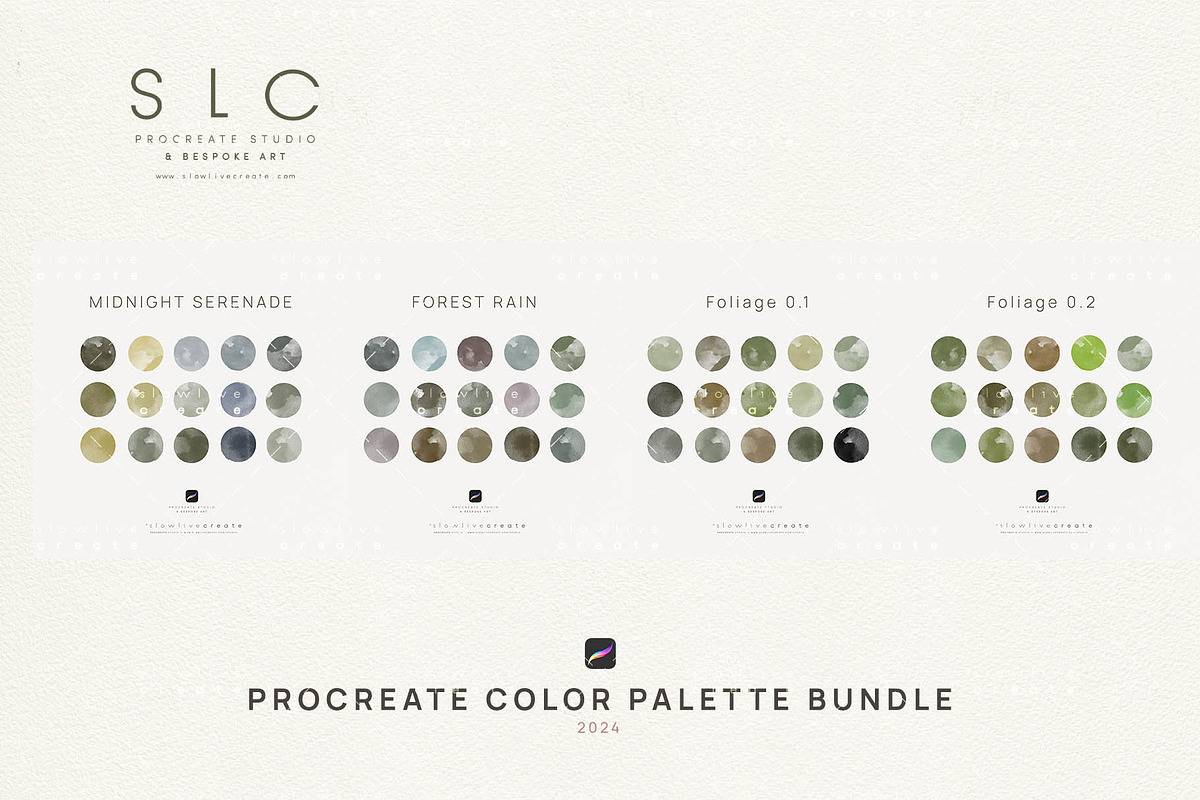 17 Procreate Color Palette - BUNDLE, a Palette Add-On by slowlivecreate