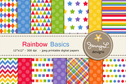 Rainbow Digital Papers, a Pattern Graphic by JennyL Designs