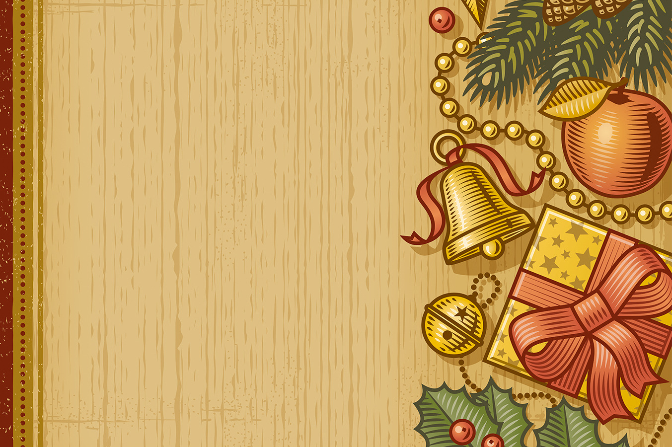 Retro Christmas Background, a Decorative Illustration by Retro Graphics