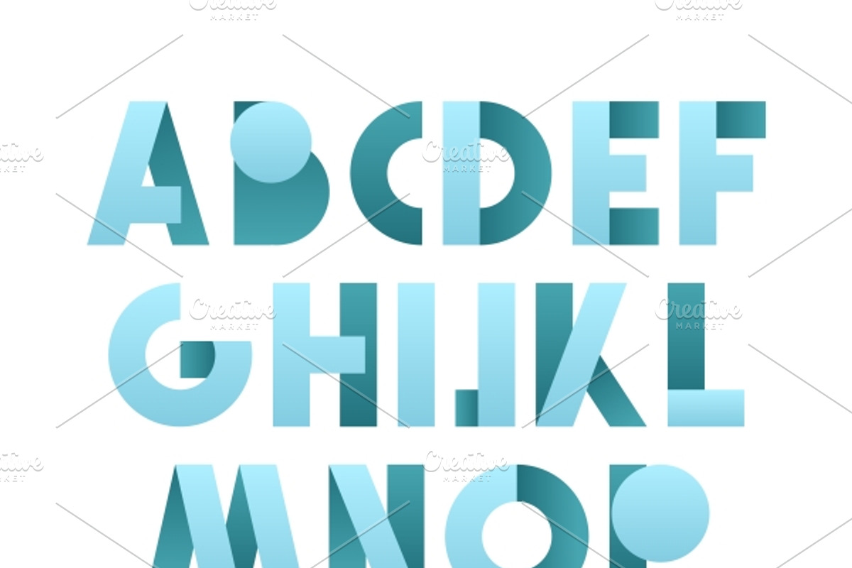 Retro font in blue, an Object Graphic by Modern vector