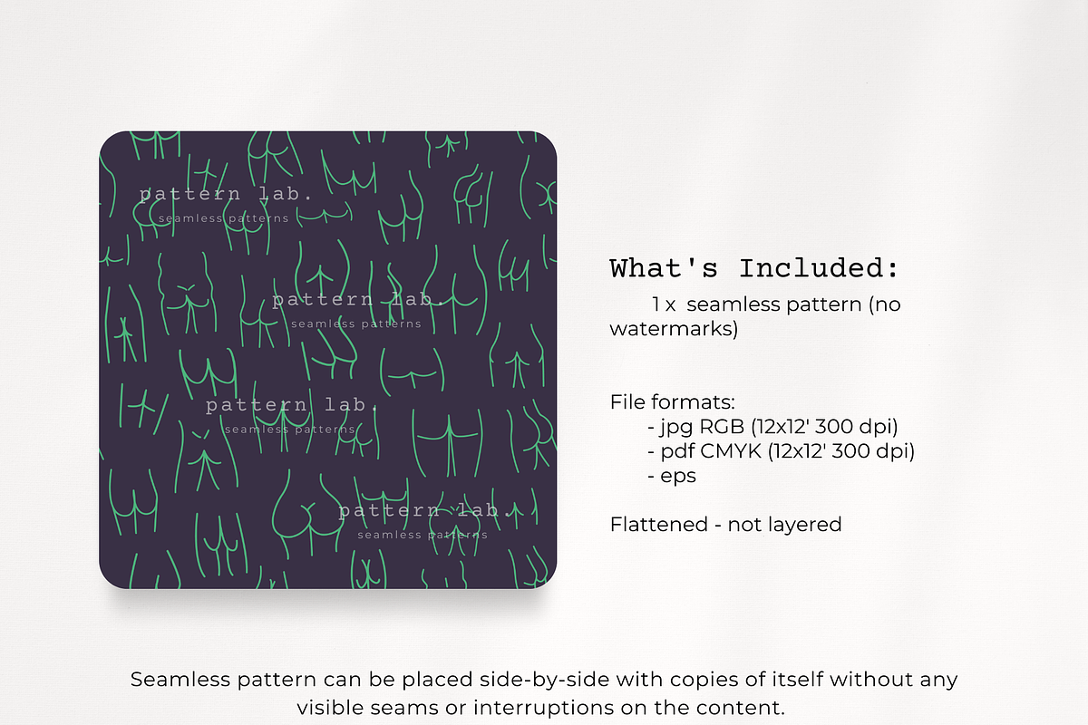 Butts Seamless Pattern, a Pattern Graphic by PatternLab. | Creative Market