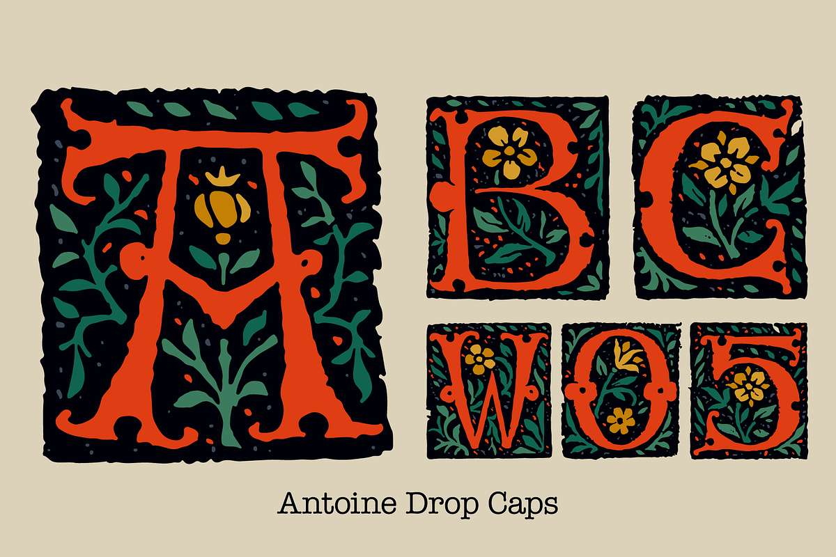 Antoine Medieval drop caps font