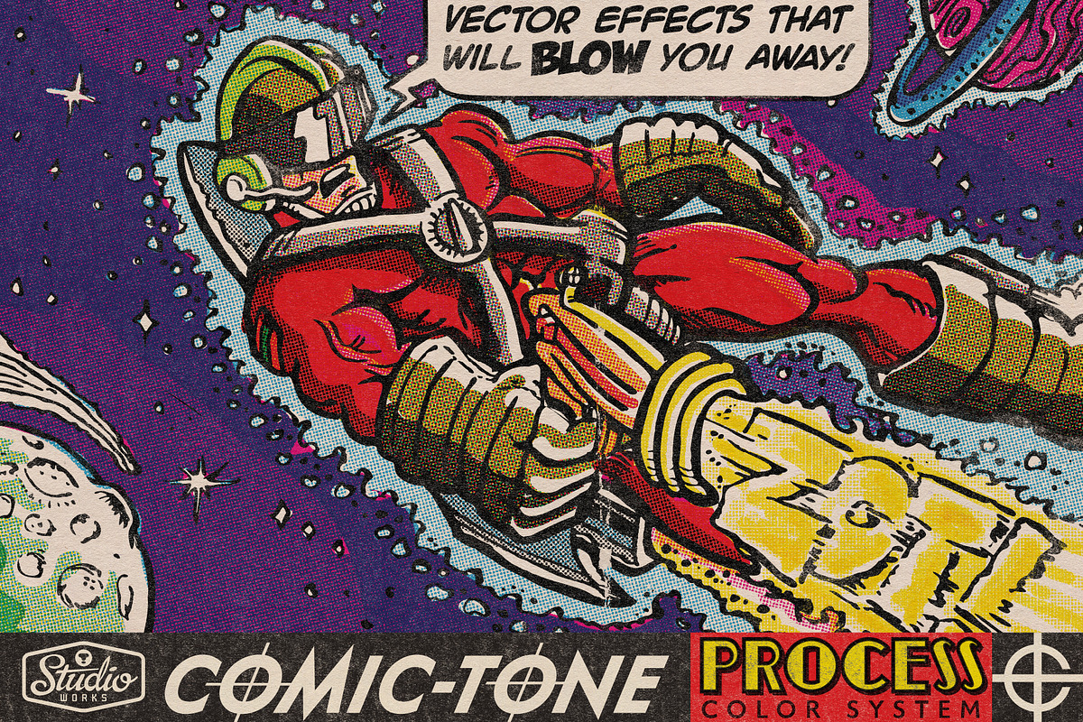 Comic-Tone Process Color System, a Layer Style Add-On by StudioWorks