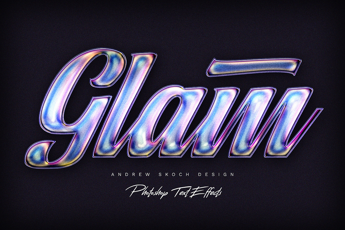 Holographic Text Effects, a Layer Style Add-On by Andrew Skoch Design