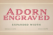 Adorn Engraved Expanded, a Serif Font by Laura Worthington