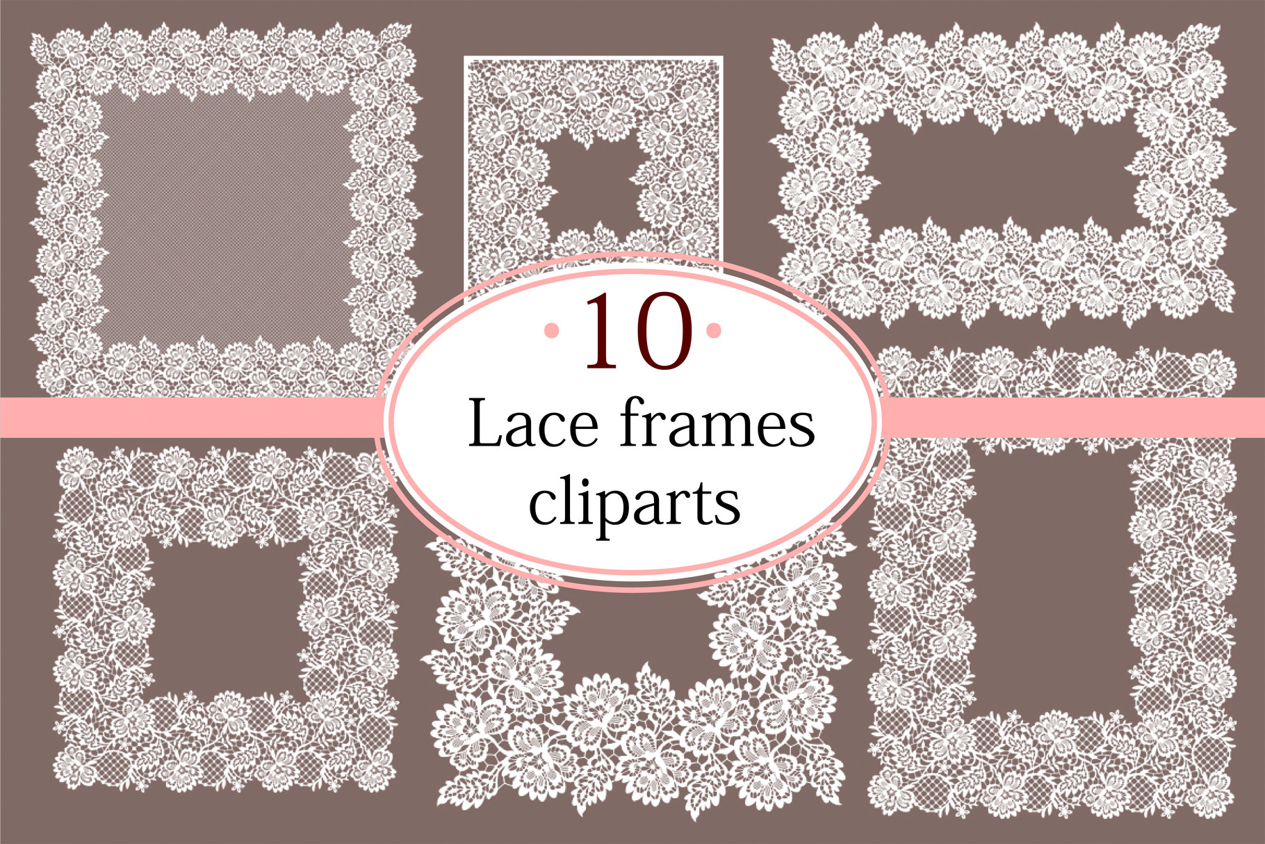 Set of Vector Lace Frames