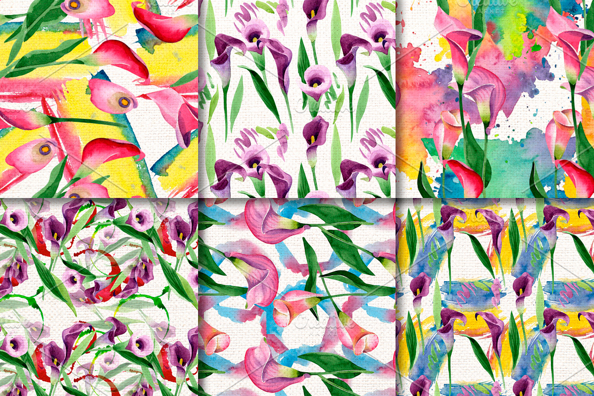 Calla lily watercolor illustrations, an Illustration by WatercolorPNG.com
