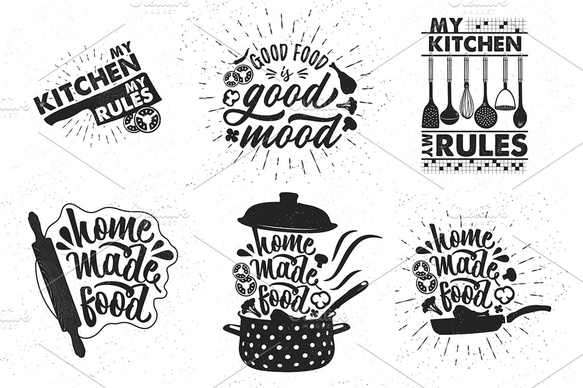Inspirational Food Typography., a Decorative Illustration by Moloko88 ...