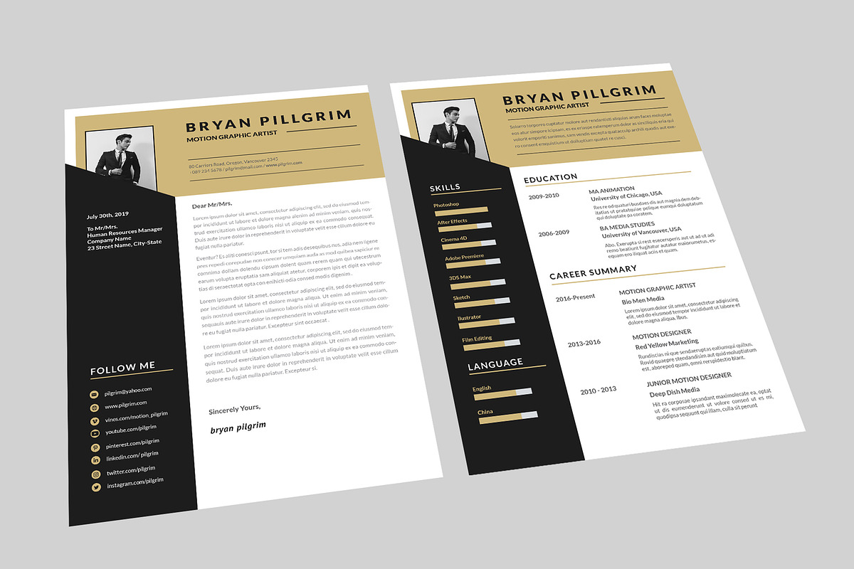 Motion Graphic Resume Designer, a Resume Template by AQR Studio ...