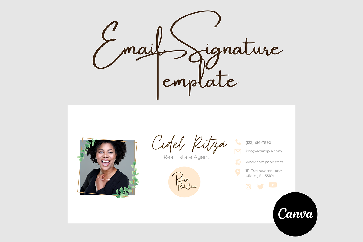 Canva Email Signature Ready To Edit | Creative Market