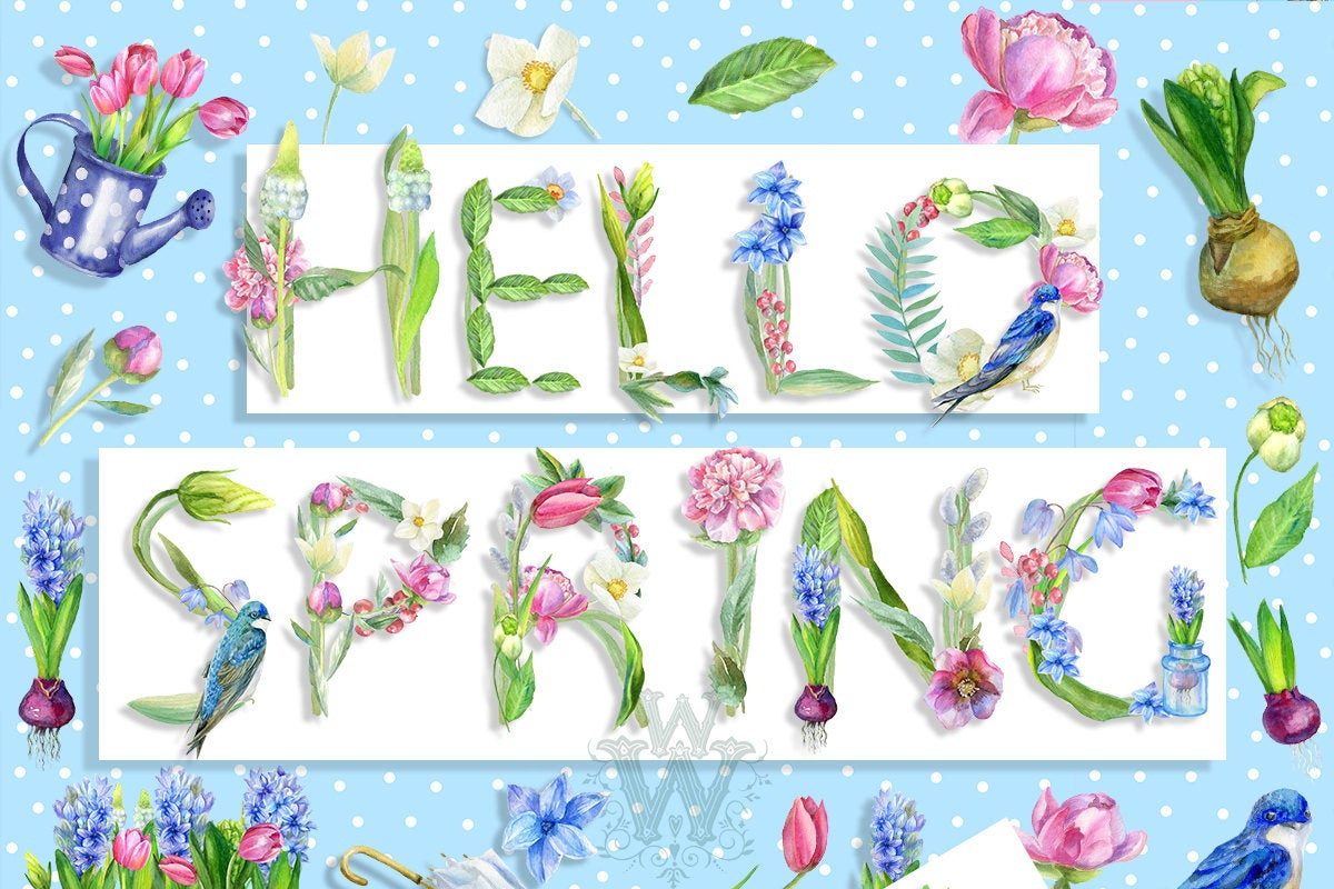 Seasonal watercolor Bundle clip art, a Seasonal Illustration by ...