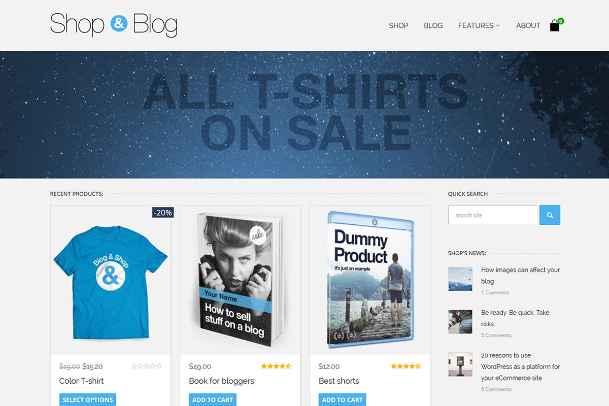 Blog & Shop — WordPress Theme, a WordPress Template by Webber & Webber
