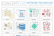 Network technology concept icons, a Person Illustration by Lemberg Vector
