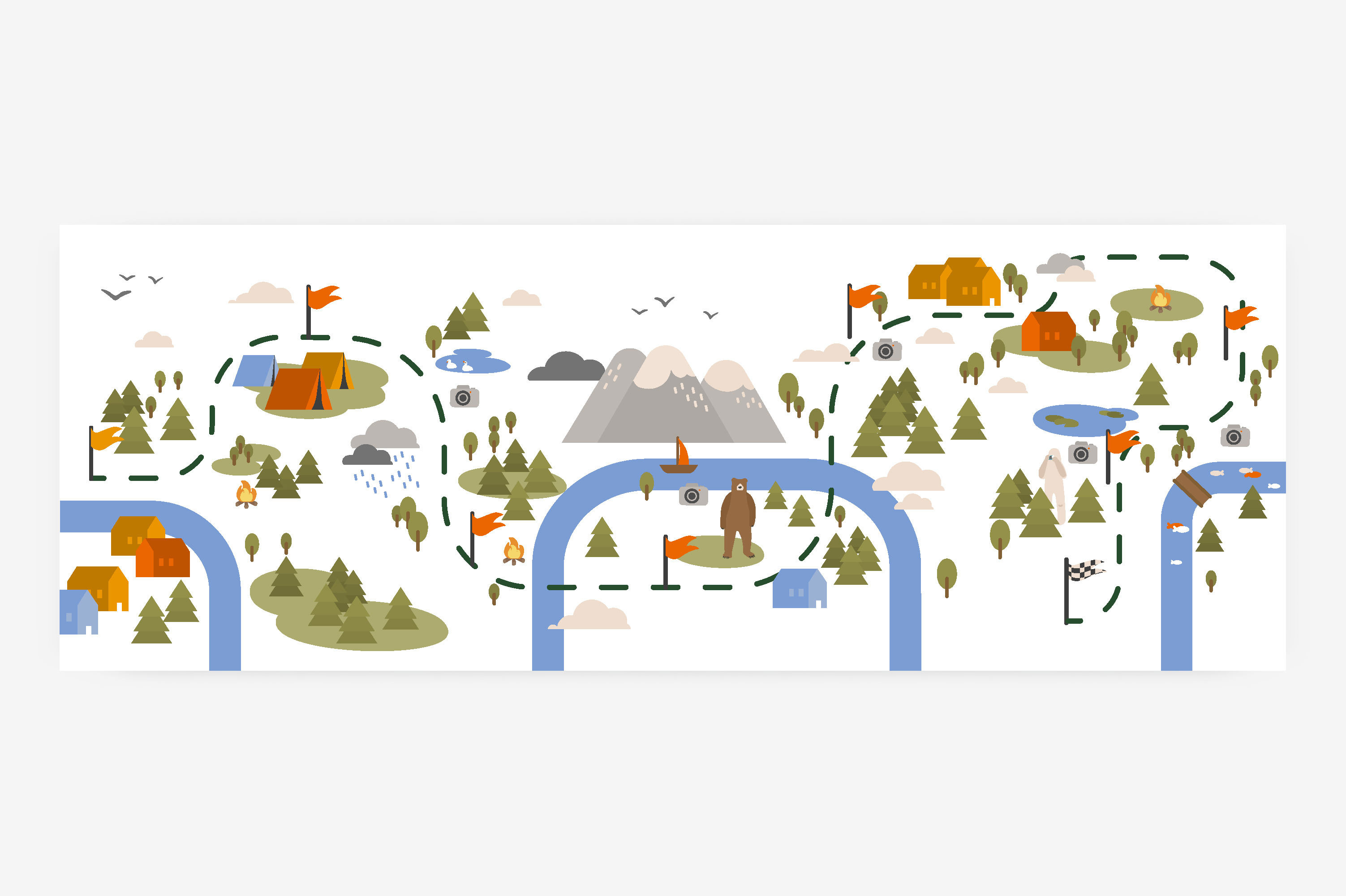 Hiking route map, an Illustration by Good Studio