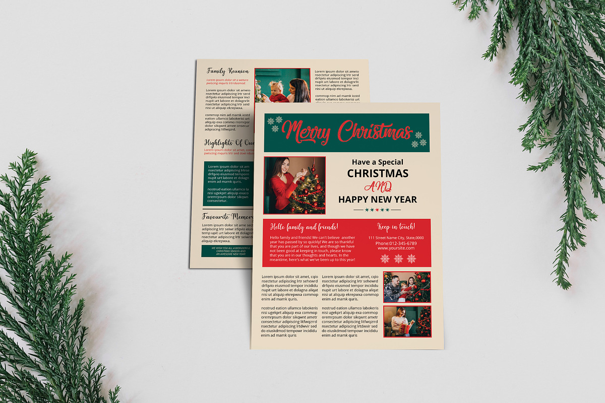 Christmas Newsletter Template, a Stationery Template by Ultimate ...