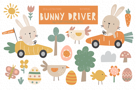 Easter Bunny Digital Paper Patterns | Graphic Patterns ~ Creative Market