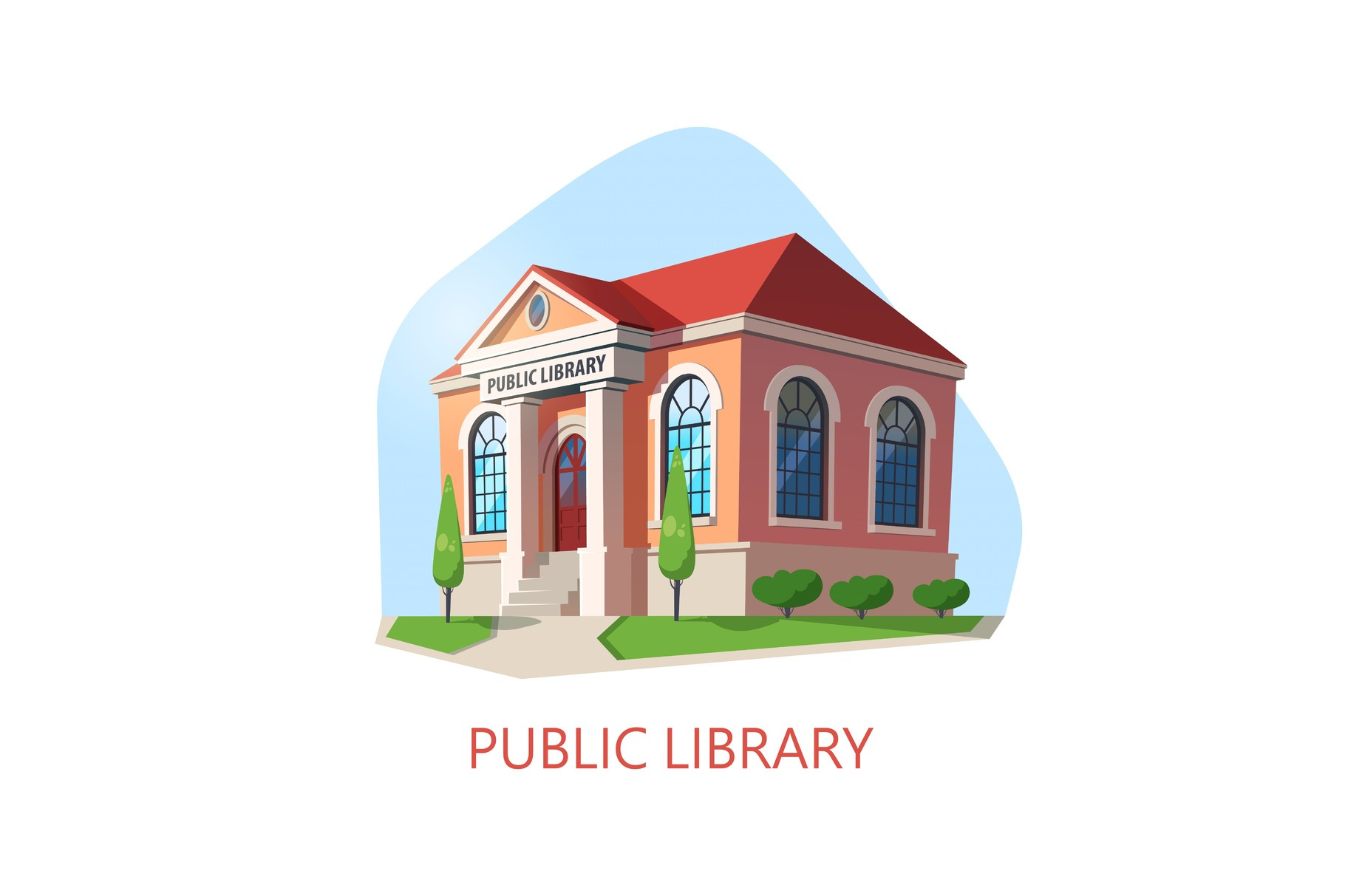 Public library building | Education Illustrations ~ Creative Market