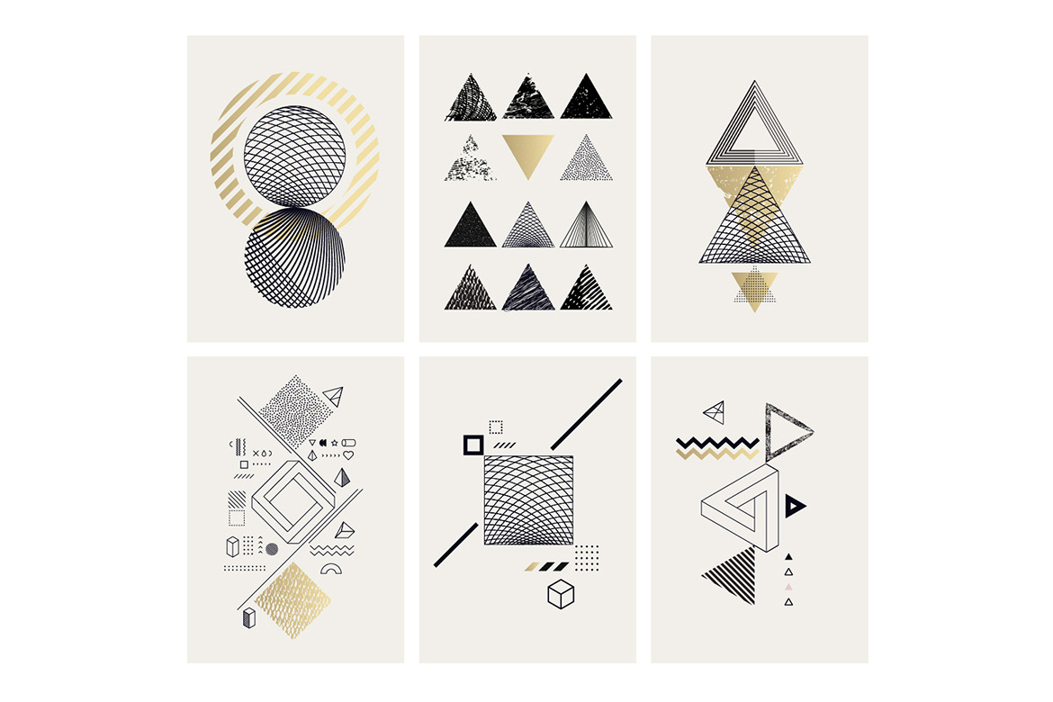 Set of Abstract Geometric Art Poster, a Decorative Illustration by ...