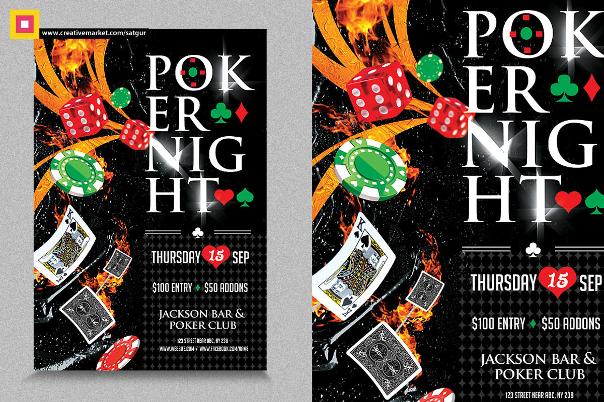 Poker Night Flyer V1, a Flyer Template by Satgur Graphic Design