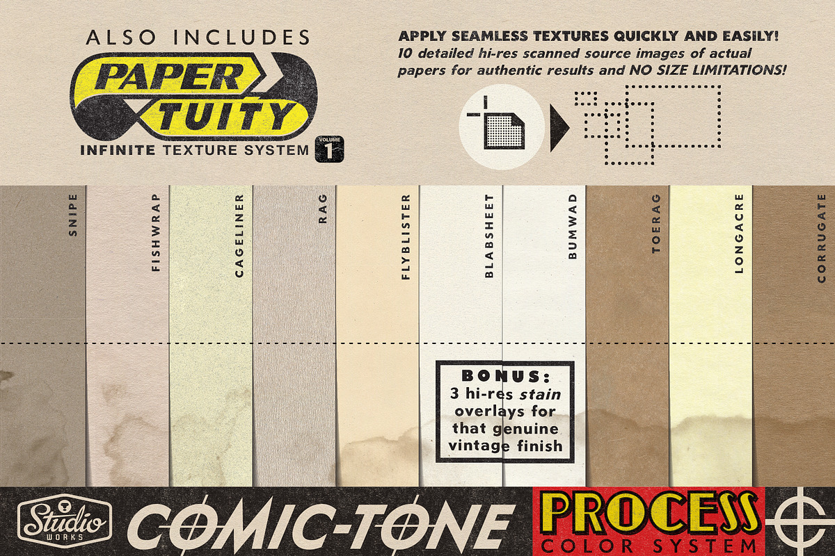 Comic-Tone Process Color System, a Layer Style Add-On by StudioWorks