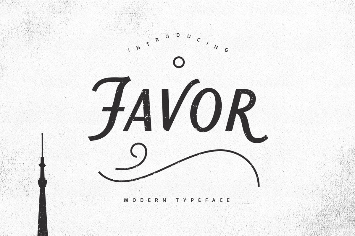 Favor Typeface, a Font by hampura