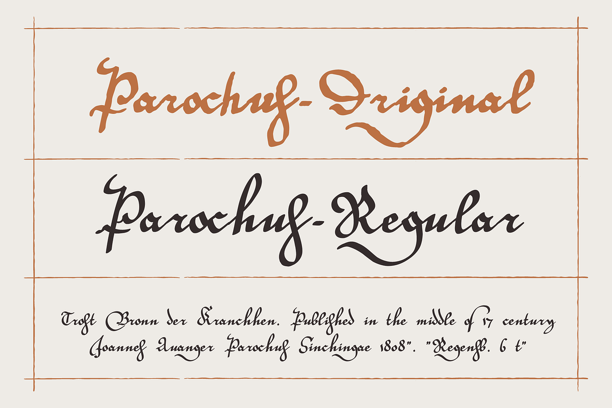 Parochus medieval script font family, a Blackletter Font by kaer_shop
