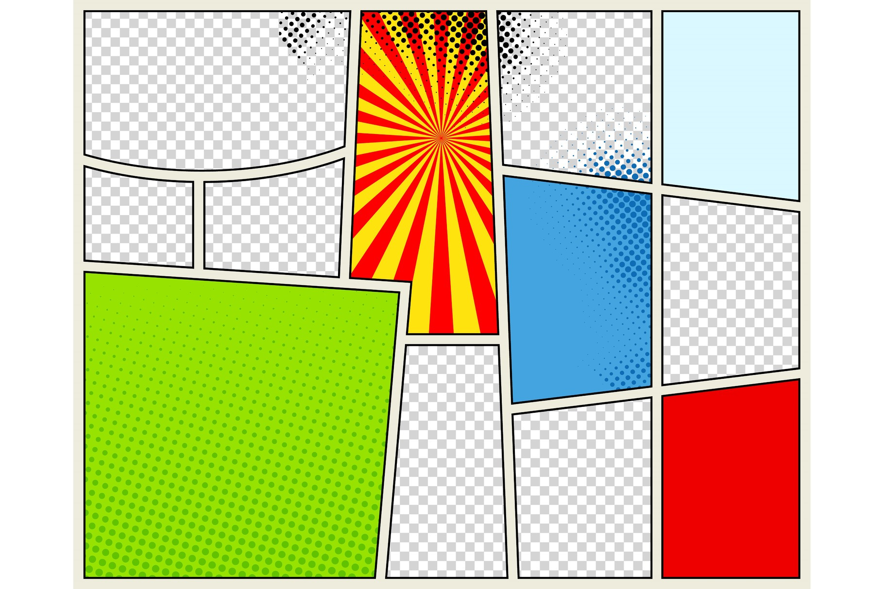 Comic book page template with, a Decorative Illustration by Things for ...