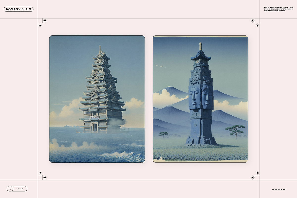 Japan Surreal Illustrations, a Background Graphic by Nomad Visuals