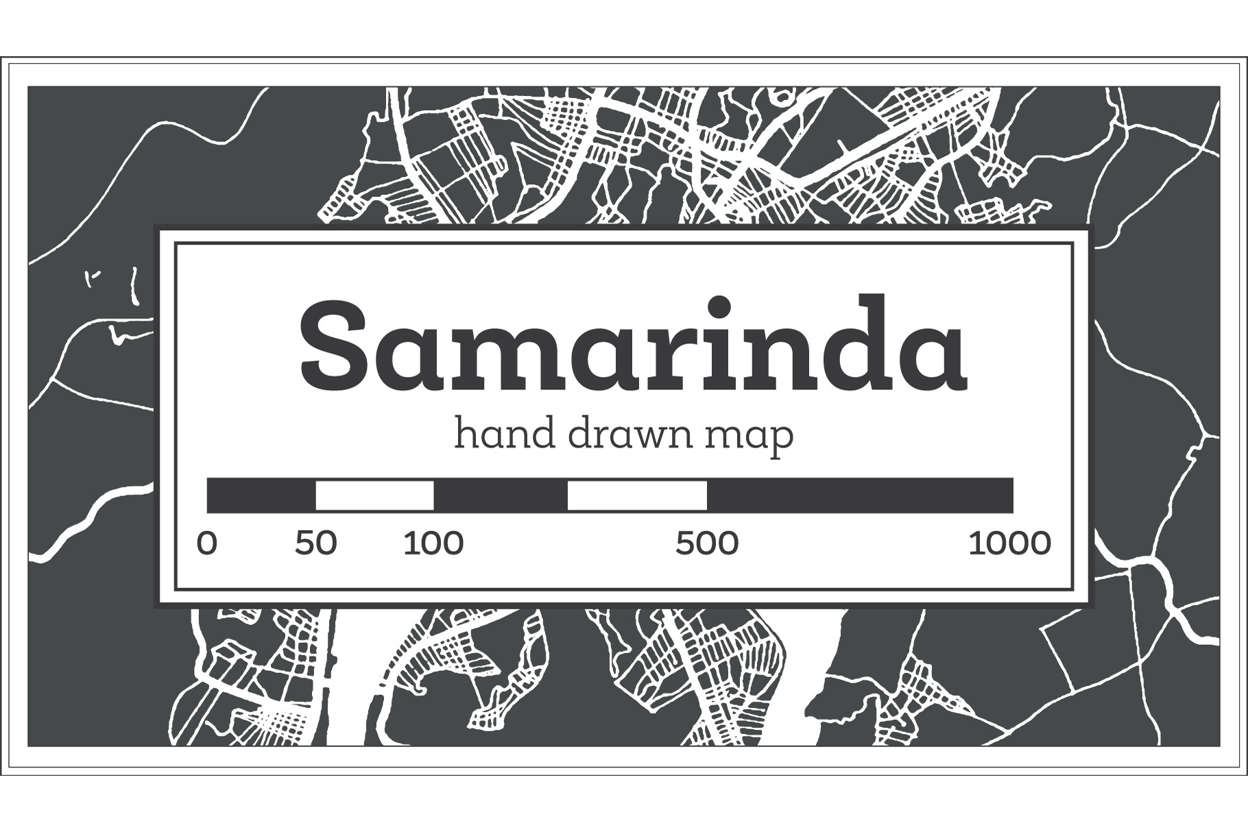Samarinda Indonesia City Map | Transportation Illustrations ~ Creative ...