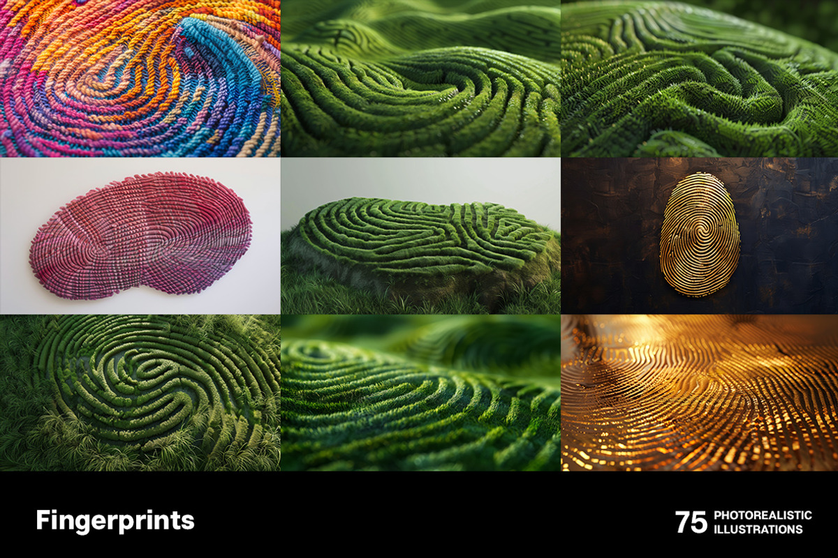 Fingerprints, a Decorative Illustration by Handmadefont
