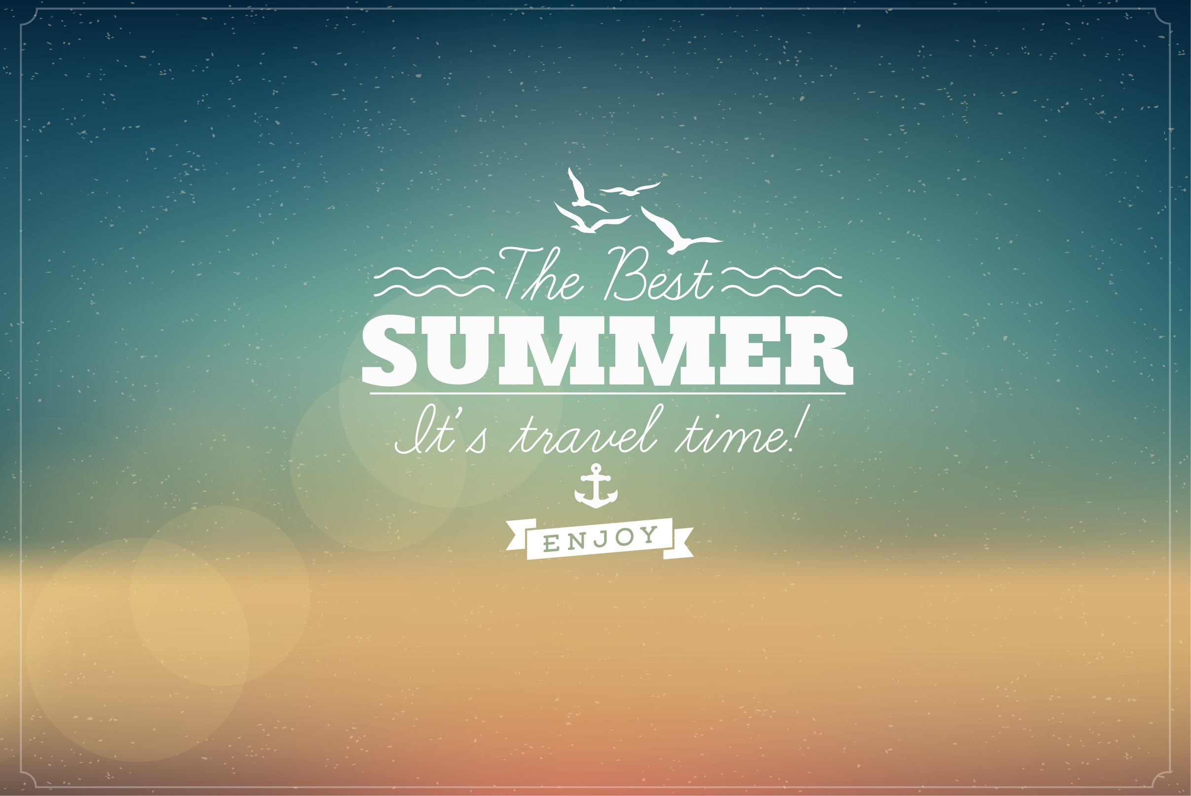 Summer typographic vintage card, an Illustration by Noka Studio