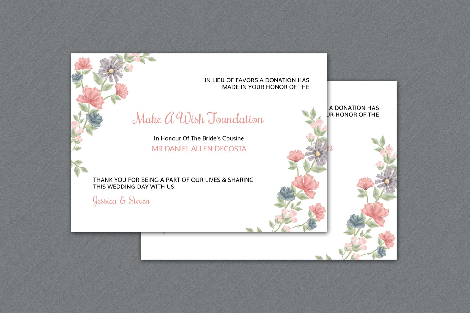 Wedding Favor Donation Card Template, a Card Template by retrographix