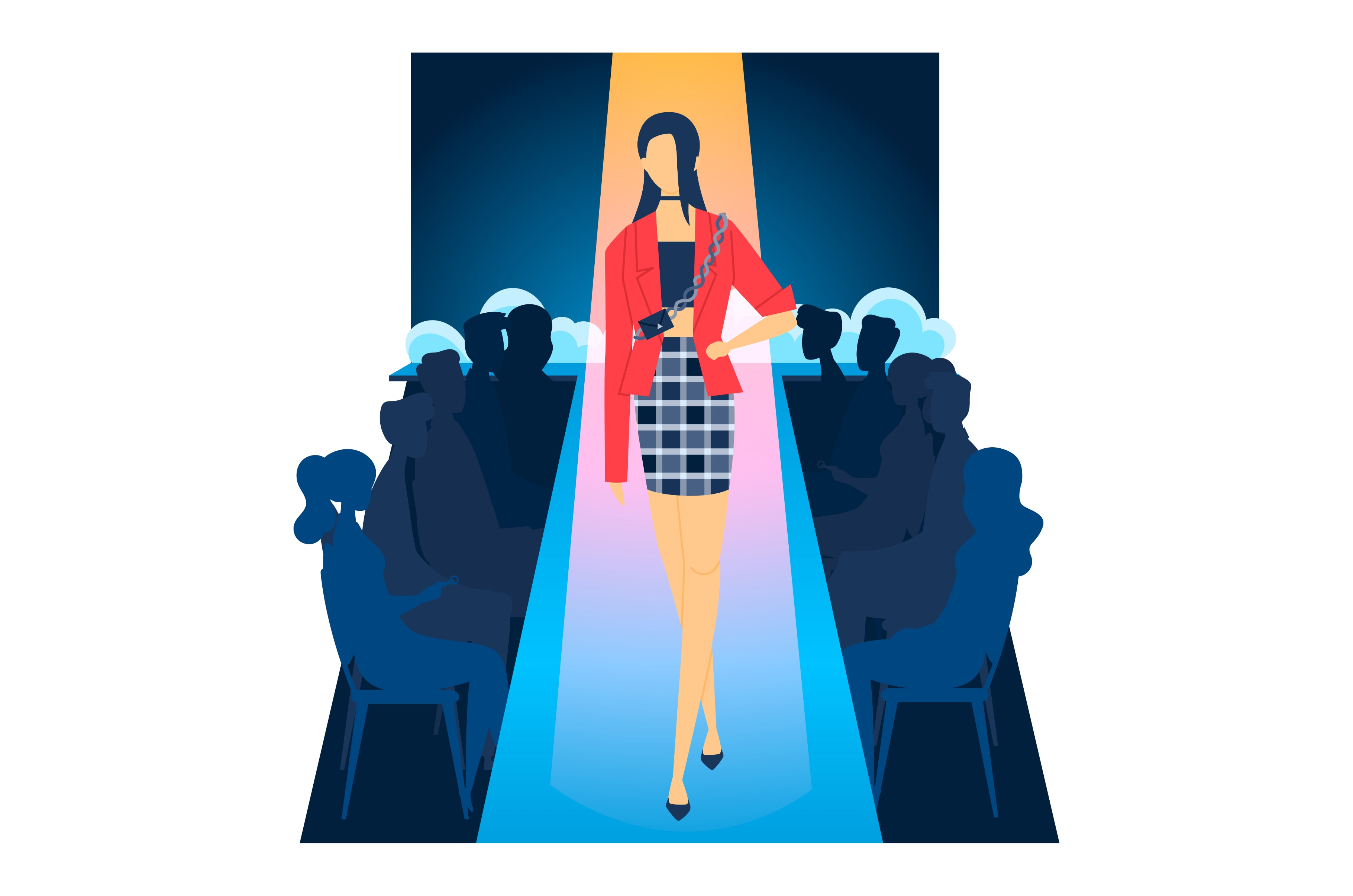 Fashion show with woman model, a Person Illustration by seahorsevector ...