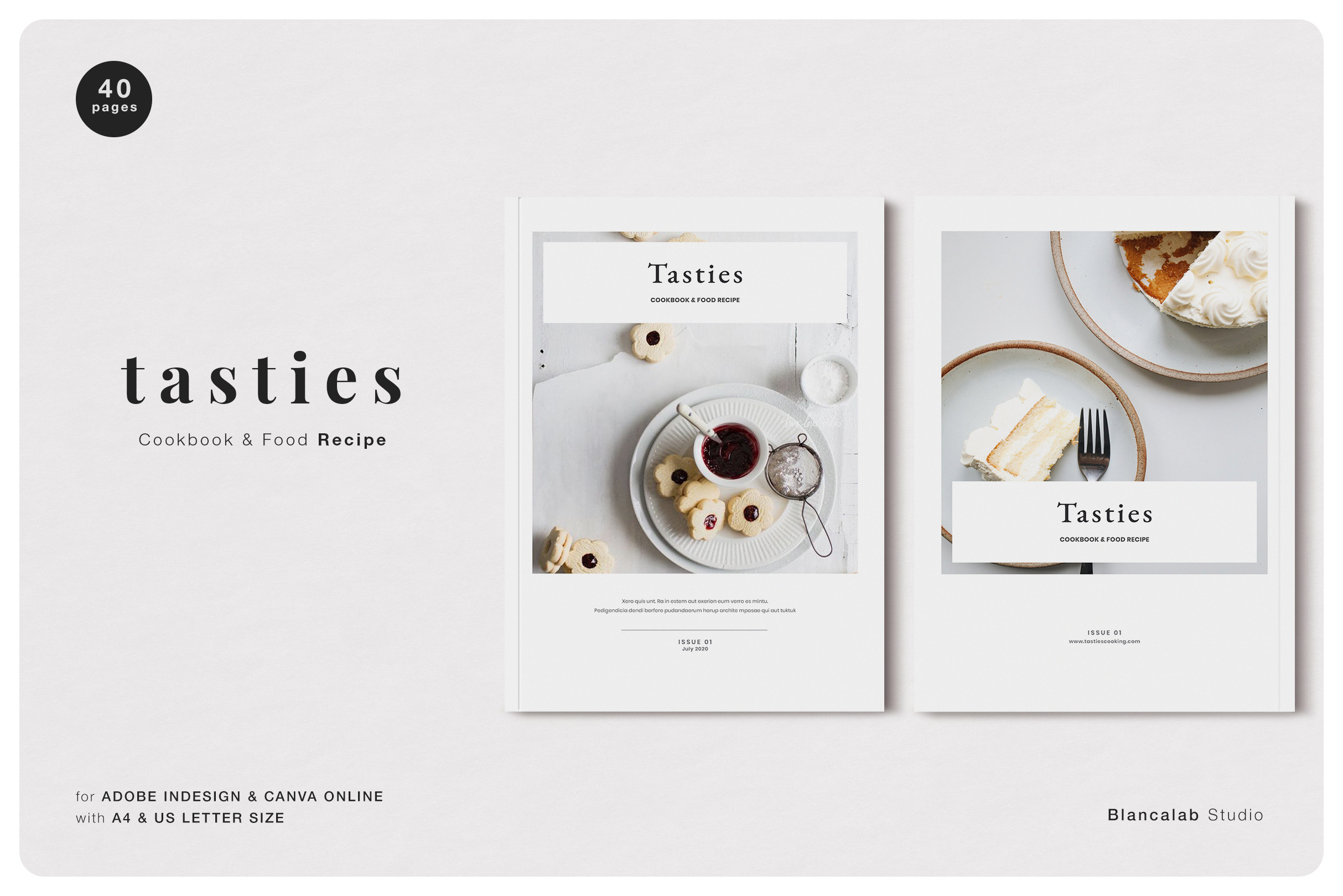 TASTIES Cookbook & Food Recipe, a Magazine Template by BlancaLab Studio