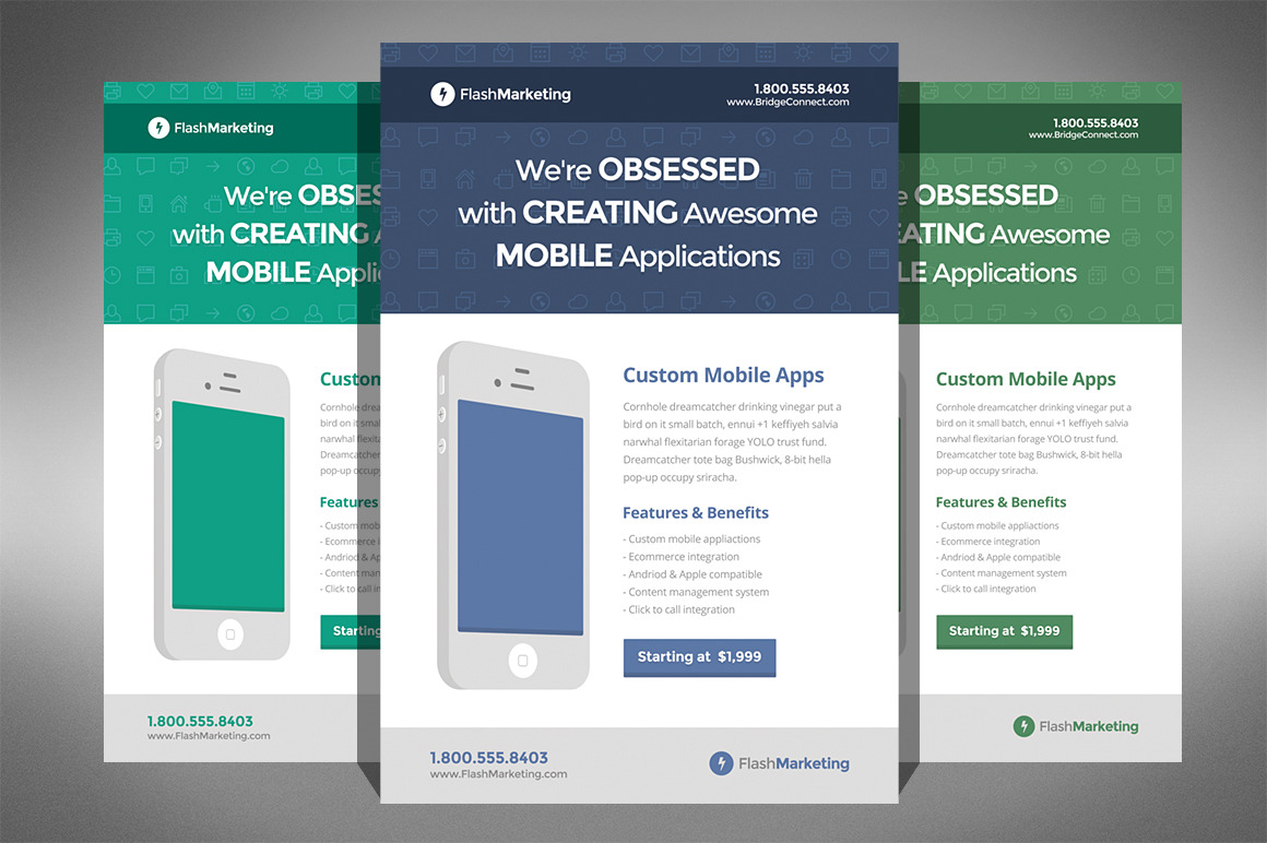 Flash Marketing Flat Design Flyer, a Flyer Template by Creativenauts