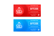 Template red and blue gift card, a Technology Illustration by DG-Market