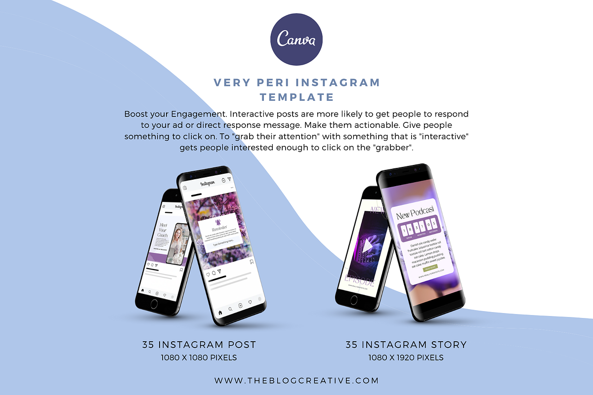 Purple IG Post & Stories Canva