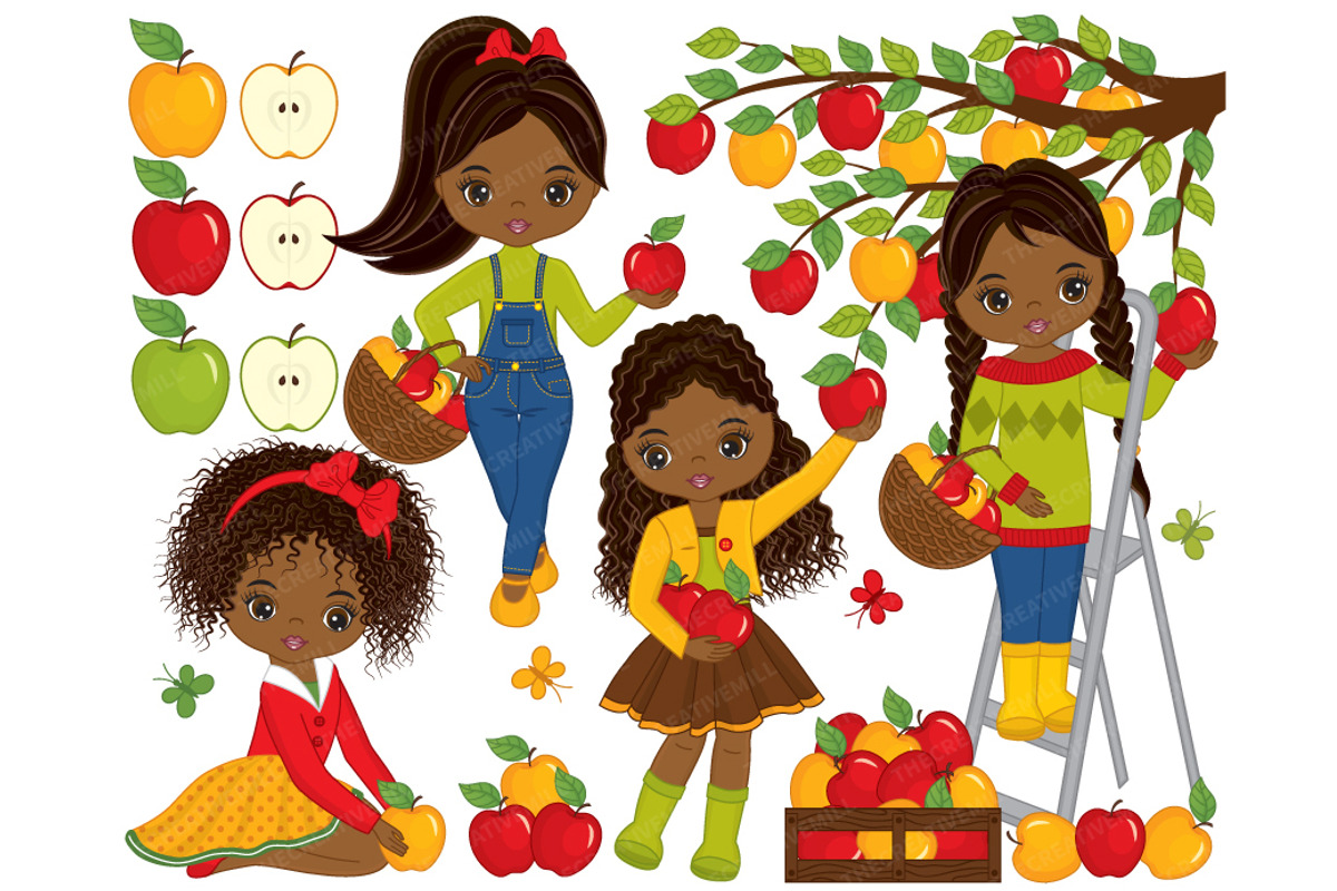 Vector Apples Clipart, an Illustration by TheCreativeMill