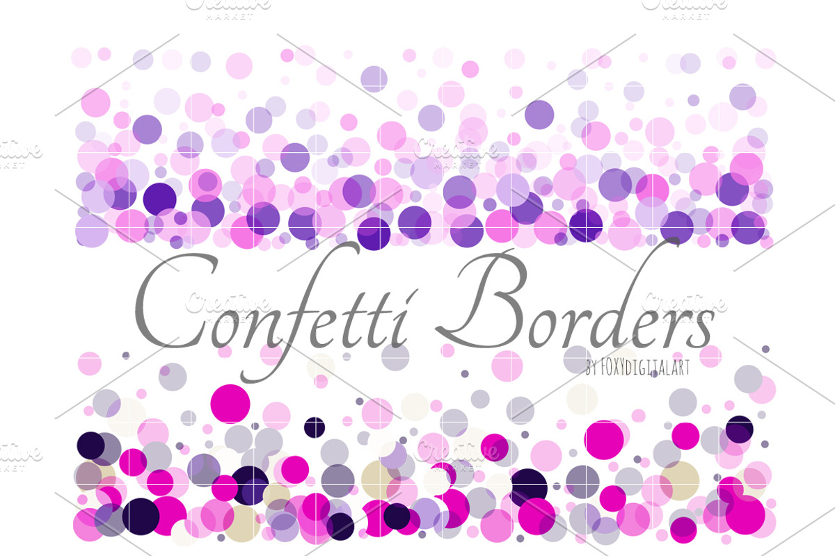Confetti Borders Confetti Cliparts, a Pattern Graphic by FOXYdigitalart
